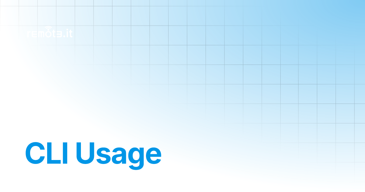CLI Usage | Remote.It